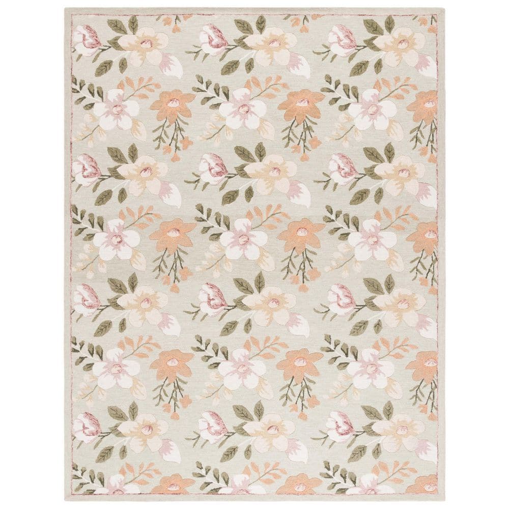 SAFAVIEH Blossom 8 ft. x 10 ft. Sage/Ivory Contemporary Floral Area Rug ...