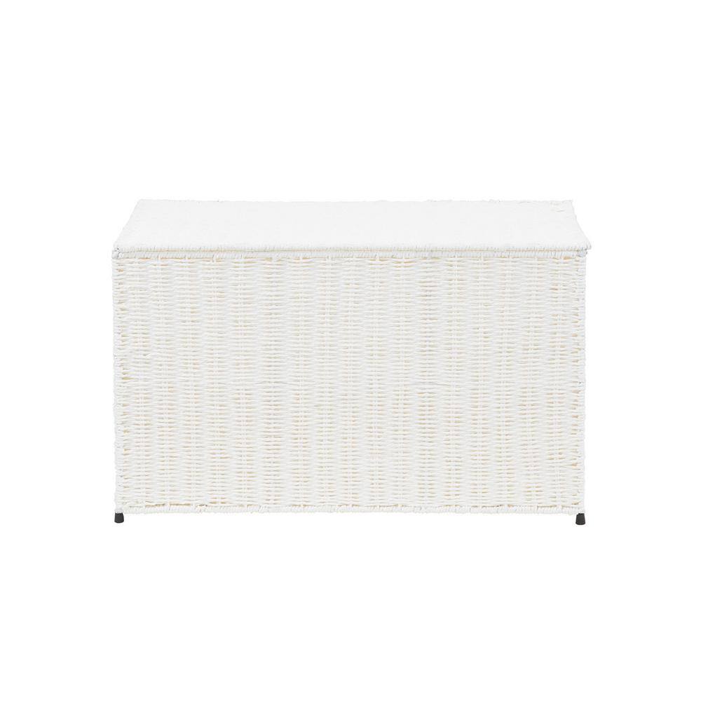 HOUSEHOLD ESSENTIALS Arctic White Large Wicker Storage Chest ML-7165 ...