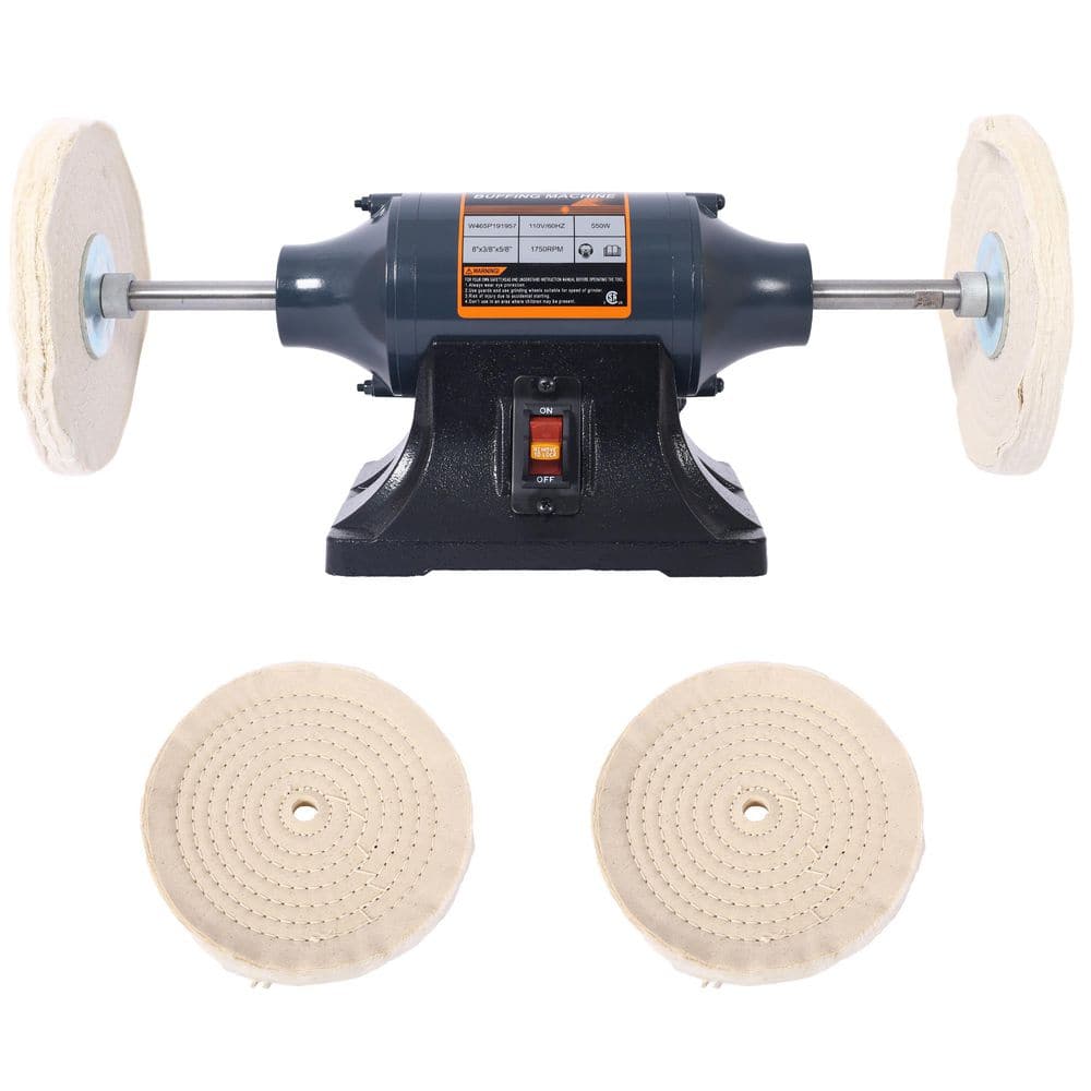 Amucolo Extra Long 8 in. Electric Polisher Bench Buffer Grinder -4 Pole ...