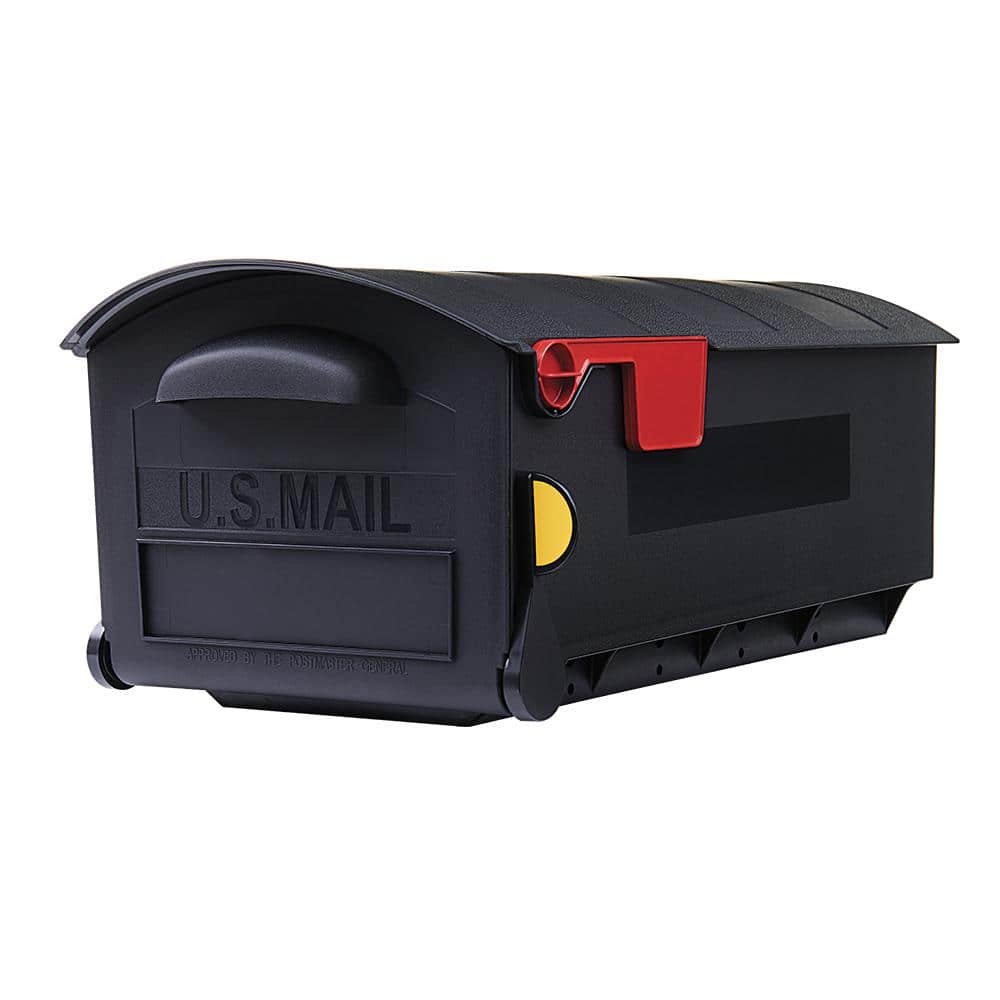 Architectural Mailboxes Patriot Black Large Plastic Post Mount Mailbox ...