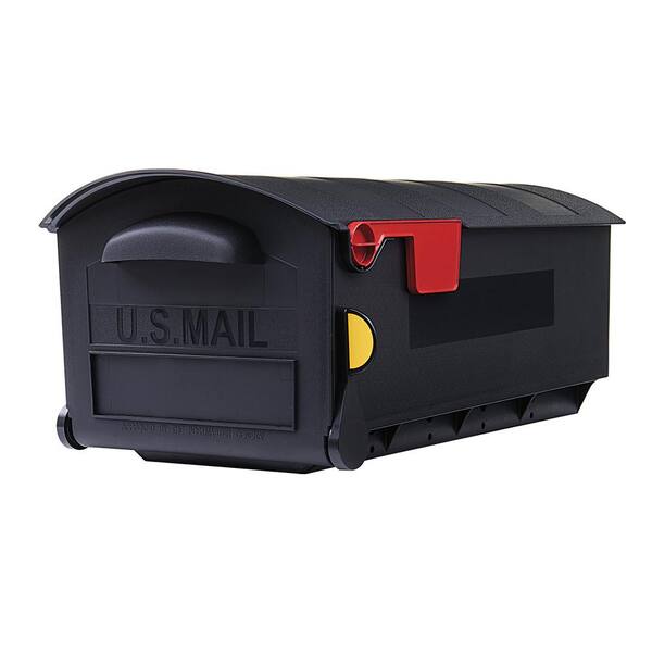 Architectural Mailboxes Patriot Black Large Plastic Post Mount Mailbox ...