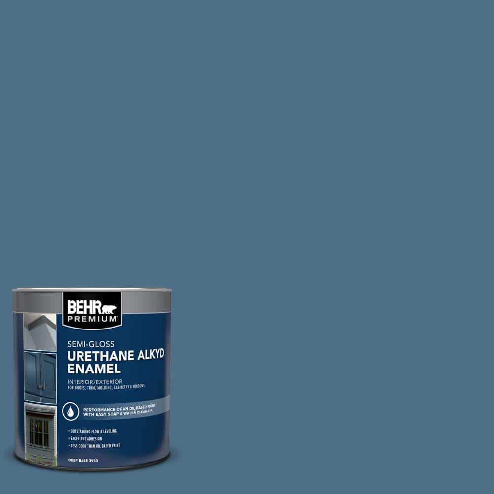 BEHR PREMIUM 1 qt. #S500-6 Shipyard Semi-Gloss Enamel Urethane Alkyd ...