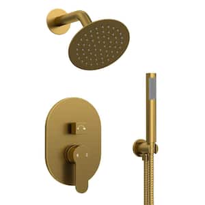 YAWWALK Rainspire Double Handles 3-Spray 10 in. and 6 in. Ceiling Mount ...