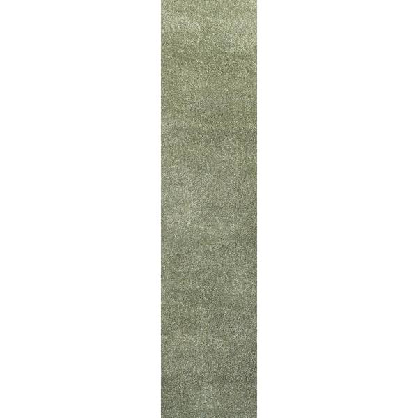JONATHAN Y Haze Solid Low-Pile Green 2 ft. x 12 ft. Runner Rug SEU100O ...