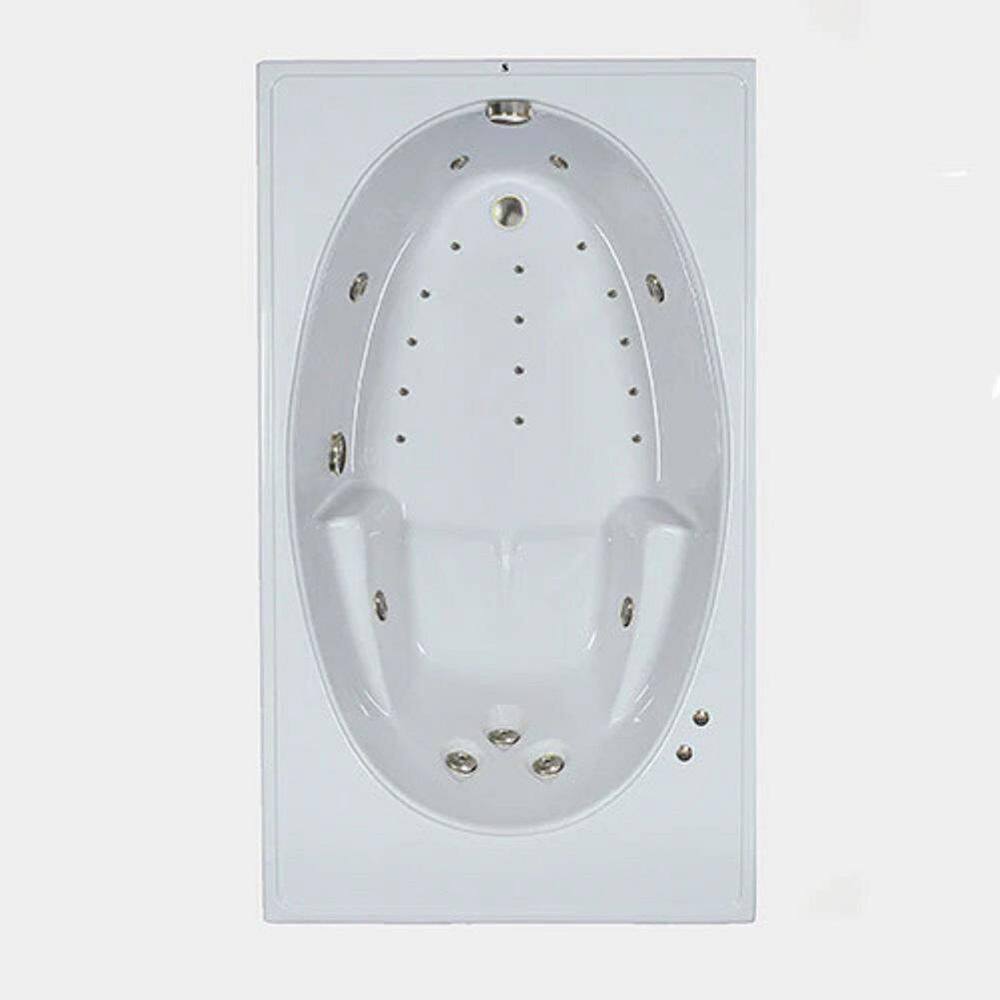 Comfortflo 72 in. x 42 in. Acrylic Rectangular Drop-in Whirlpool and ...