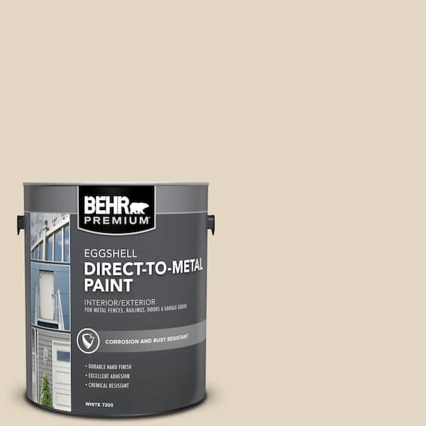 BEHR PREMIUM 1 gal. #N270-1 High Style Beige Eggshell Direct to Metal ...