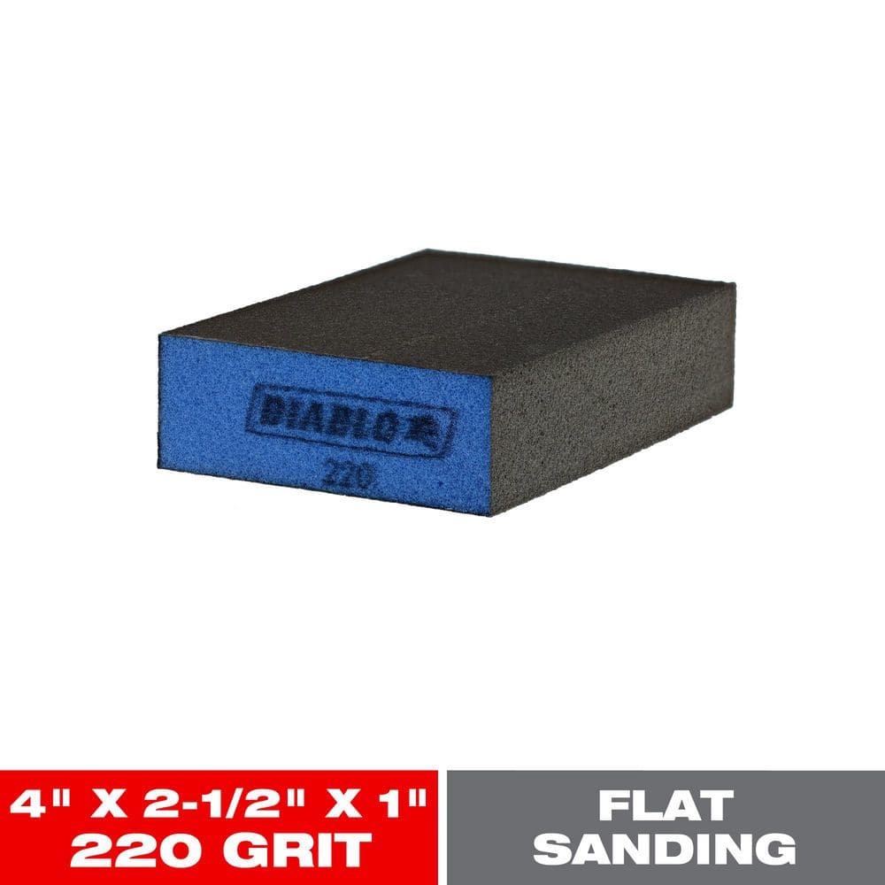 DIABLO 4-1/2 in. x 2-3/4 in. x 1 in. 220 Grit Ultra Fine Flat Edge ...