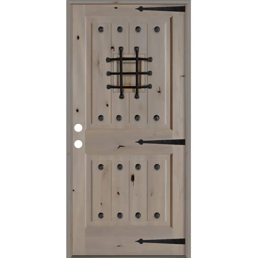Krosswood Doors 36 in. x 80 in. Mediterranean Knotty Alder Right-Hand ...