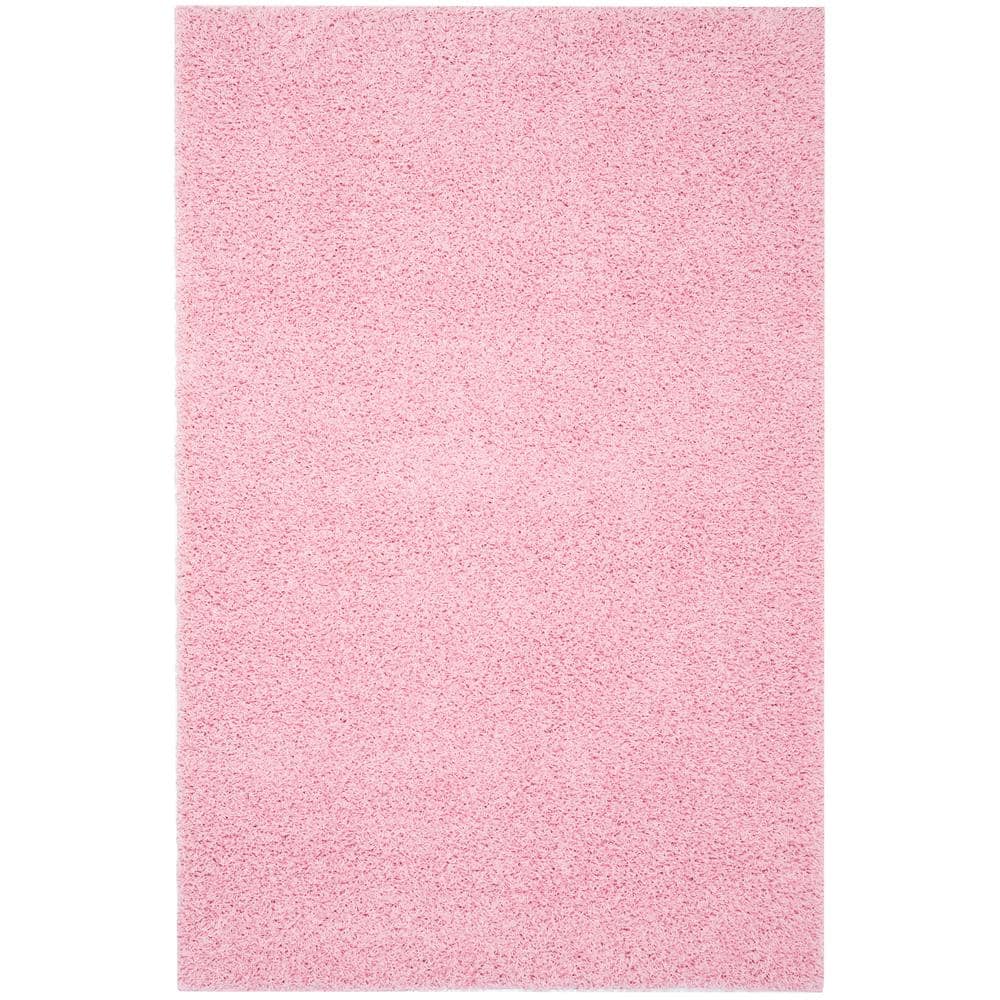 SAFAVIEH Athens Shag Pink Doormat 3 ft. x 5 ft. Solid Area Rug SGA119P ...