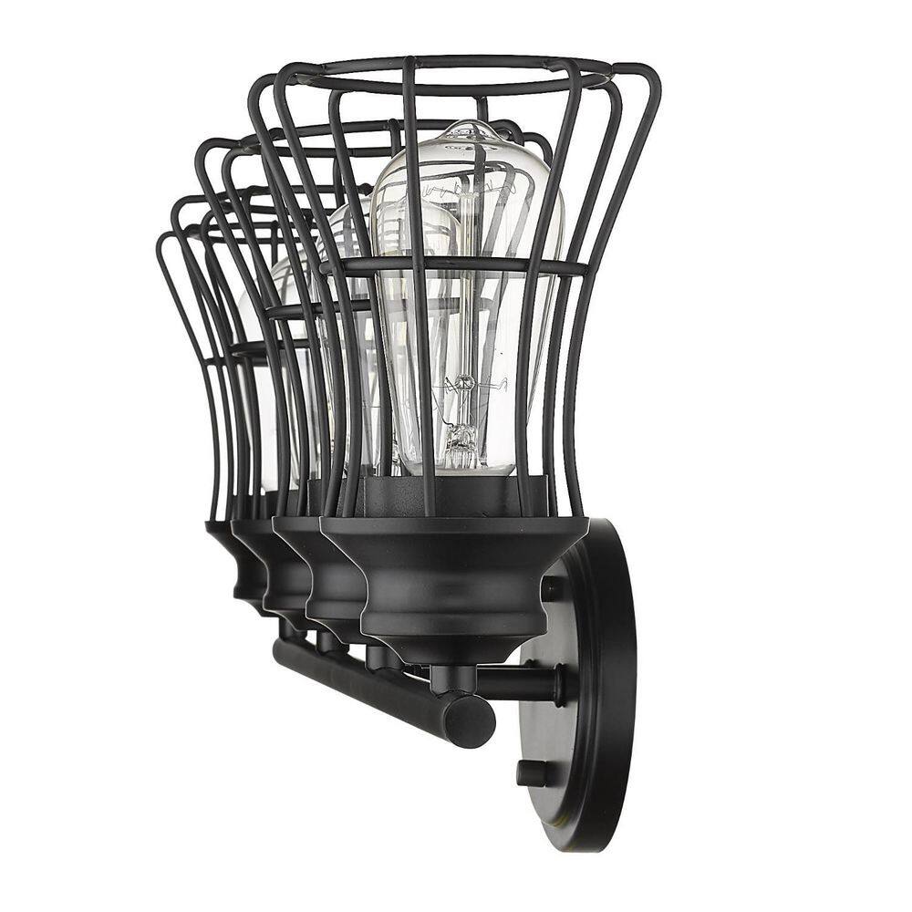 HomeRoots 9.25 in. Black Indoor Hardwired Sconce with No Bulbs Included ...