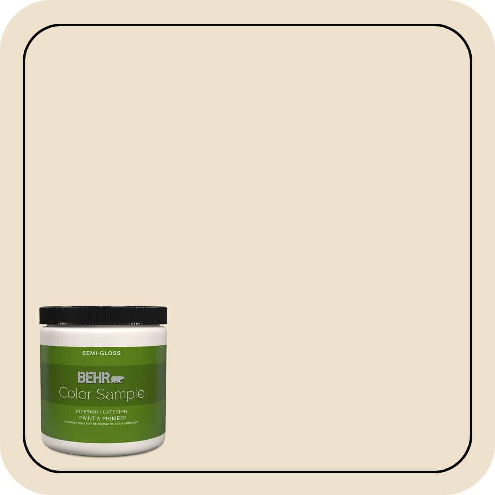 BEHR PREMIUM PLUS 8 oz. #QE-17 Ivory Stone Semi-Gloss Interior/Exterior ...