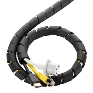 Alex Tech 1/4 in.-10 ft. Cable Management Sleeve Cord Organizer Cable ...