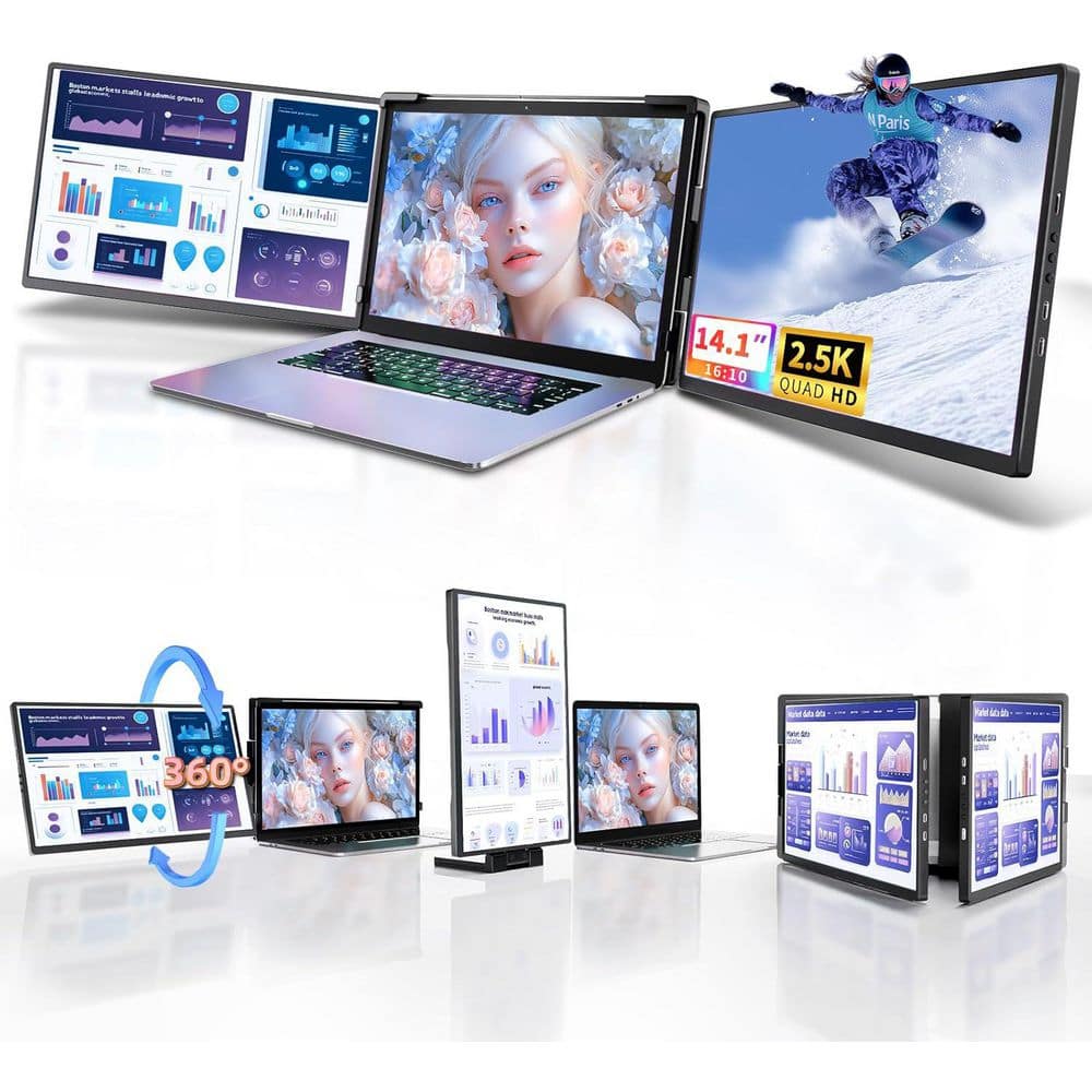 OBJLGEV 15.6 Inch Portable Monitor 1080P USB-C HDMI Second External ...