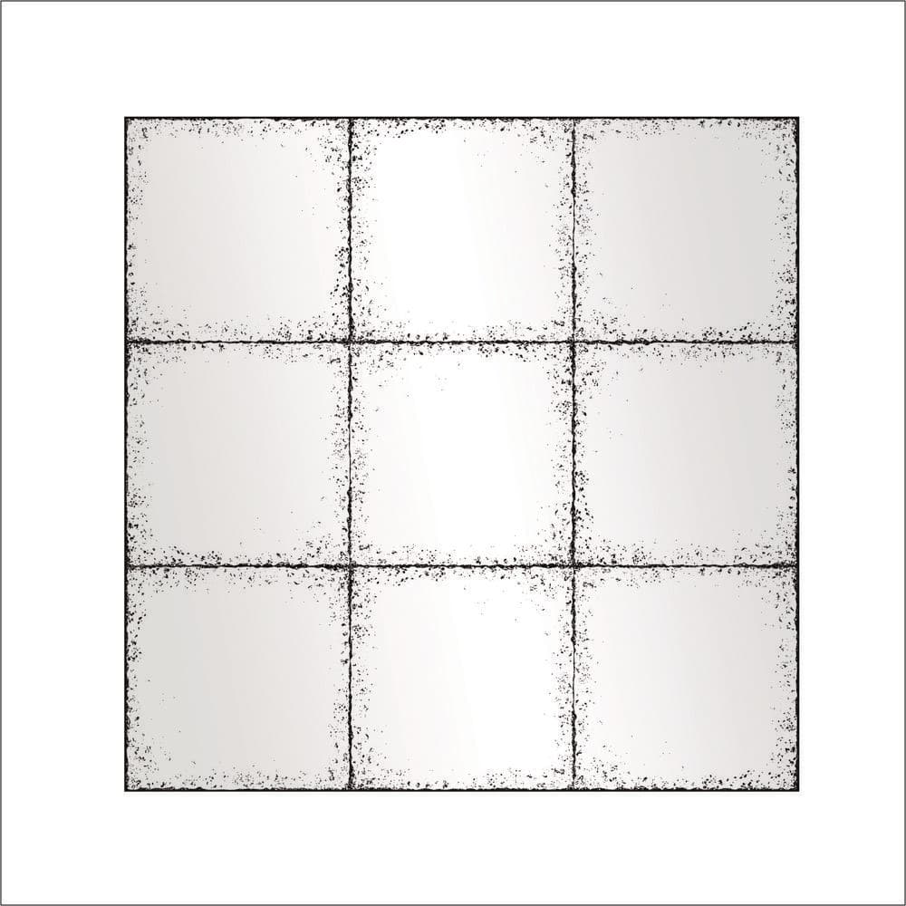 Black 36 in. W x 36 in. H Square Iron Framed Wall-mounted mirror for ...