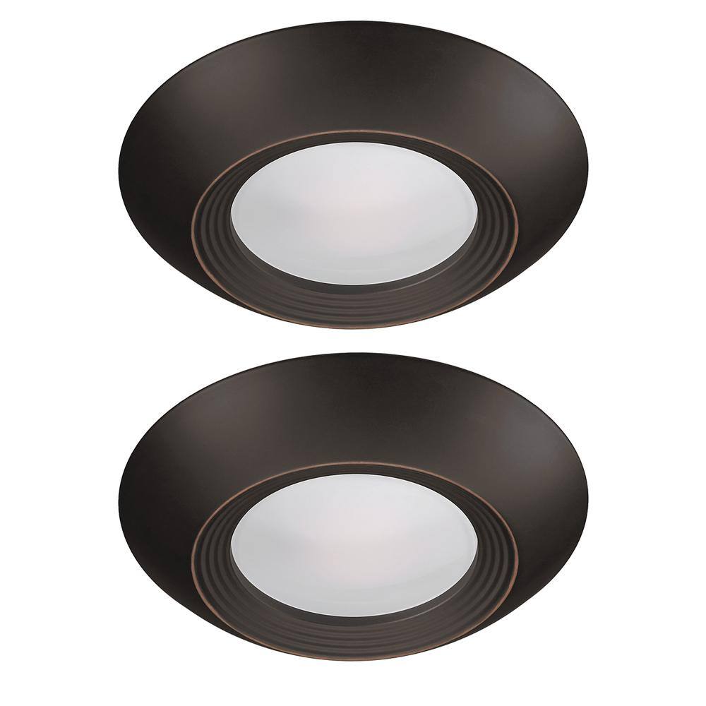 ETi Disk Light Kit 5 in./6 in. 3000K Integrated LED Recessed Light Trim ...