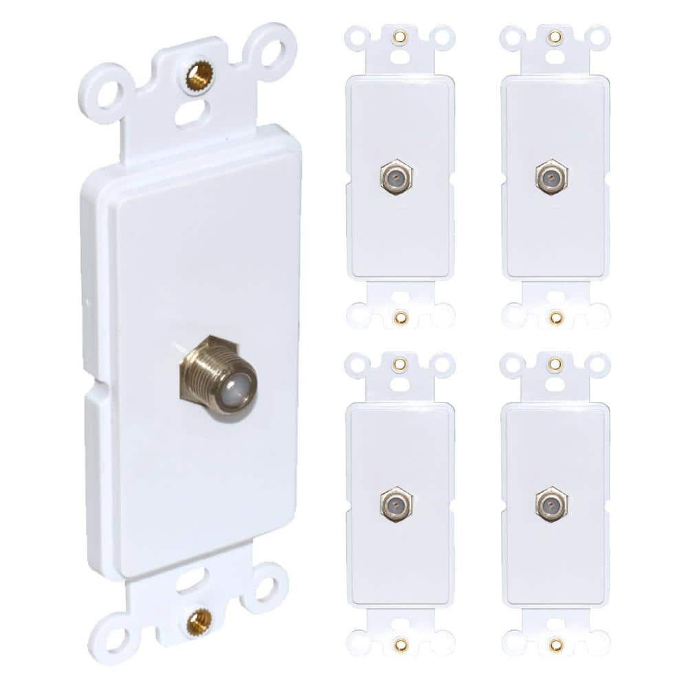 Newhouse Hardware White Decora Cable Insert For Decorator Wall Plates ...