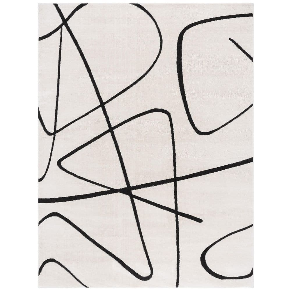 SAFAVIEH Melody Ivory/Black 10 ft. x 14 ft. Abstract Linear Area Rug ...