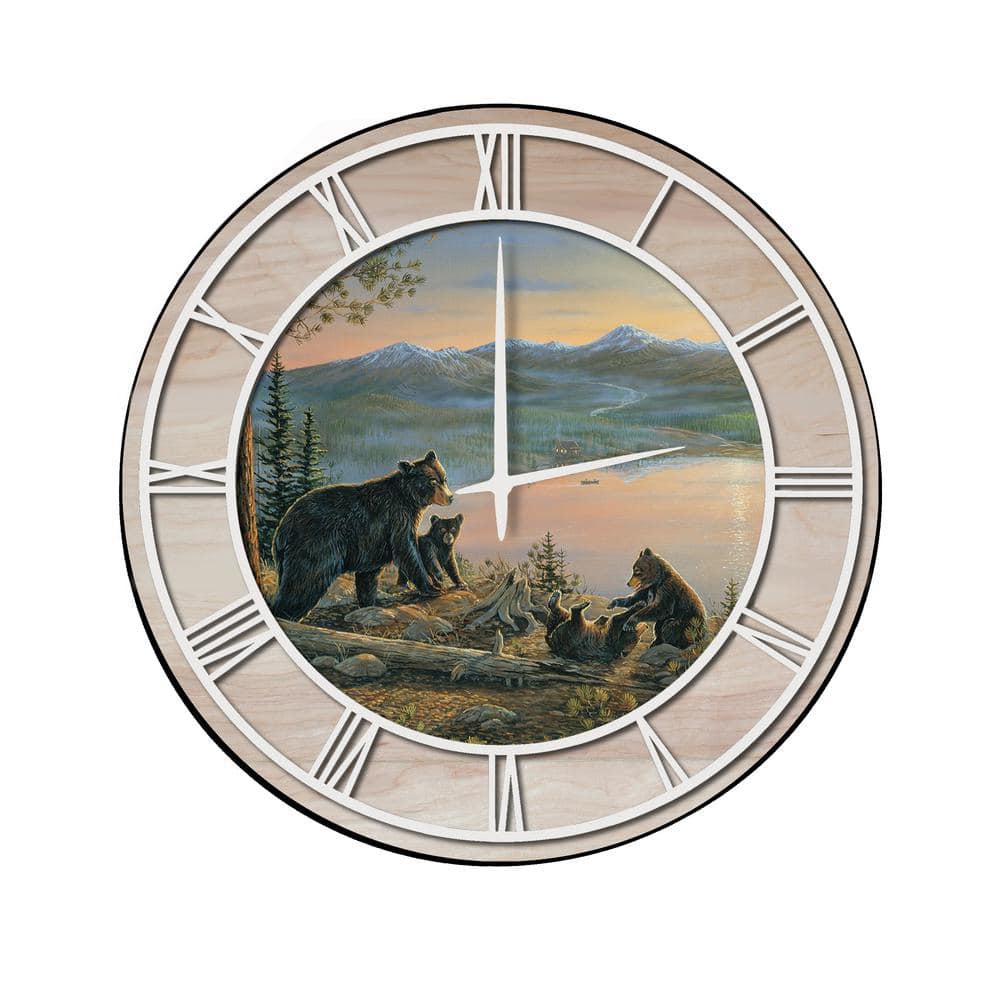 "Serenity at Twilight" Woodgrain Accent and White Numbers Imaged Wall ...