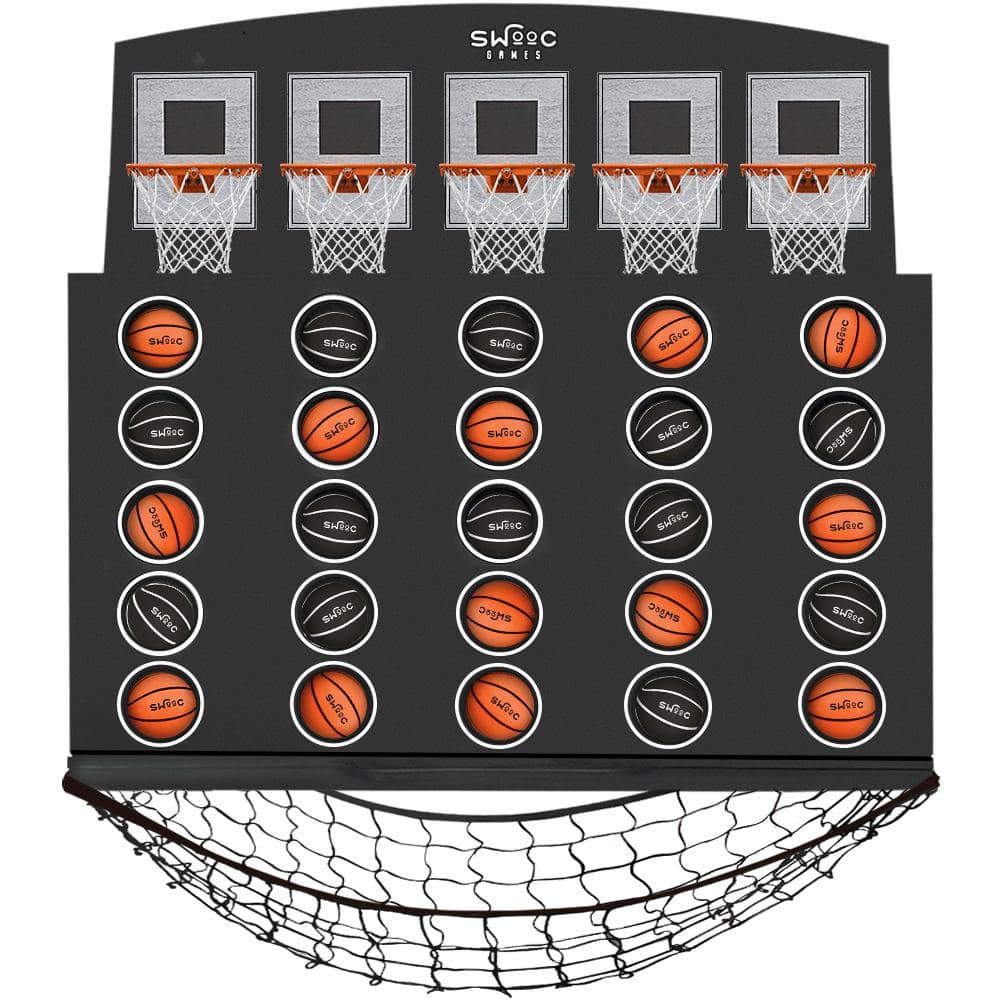 SWOOC Low Post Line-Up Wall Mounted Giant Basketball 4 in. a Row w/5 ...