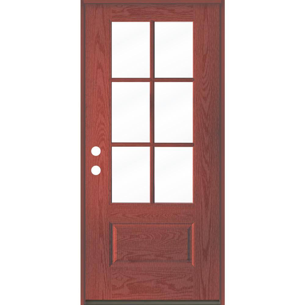 Reviews for Krosswood Doors 36 in. x 79 in. Craftsman 6 Lite Clear ...