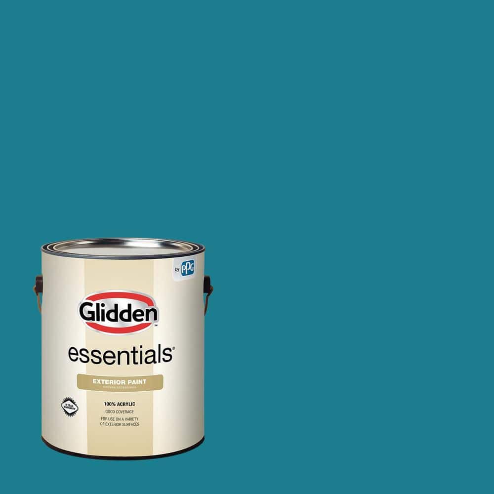 Glidden Essentials 1 gal. PPG1150-6 Bermuda Satin Exterior Paint ...