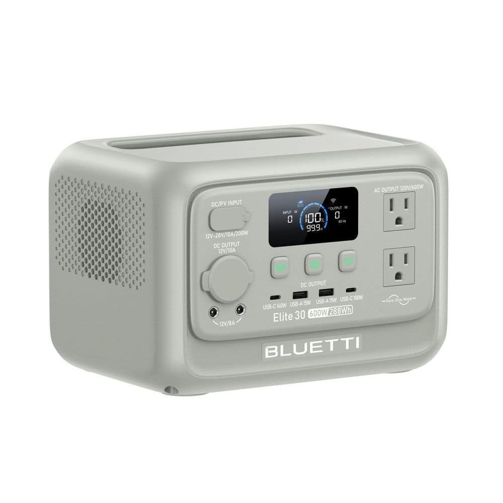 BLUETTI 600W Continuous/1500W Peak Output 288Wh Portable Power Station, Push Button Start ...