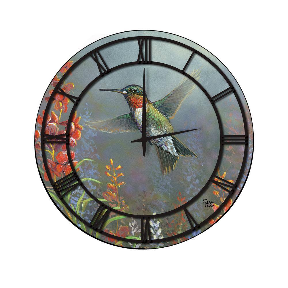 "Summer Hummer" Full Coverage Art and Black Numbers Imaged Wall Clock ...