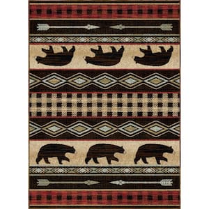 Mayberry Rug Lodge King Patchwork Multi 8 ft. x 10 ft. Lodge Area Rug ...