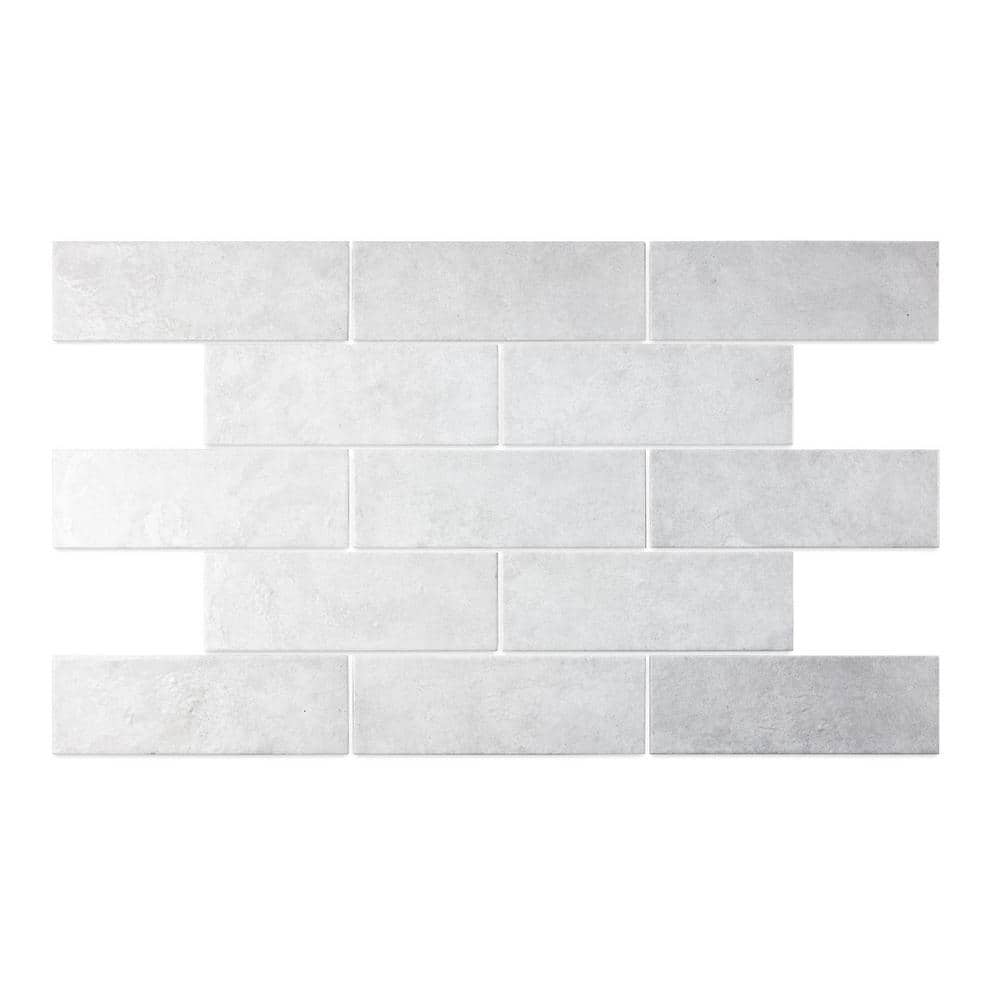 The Tile Doctor Lisboa Rectangle Perla (White) 3 in. x 9 in. Textured ...