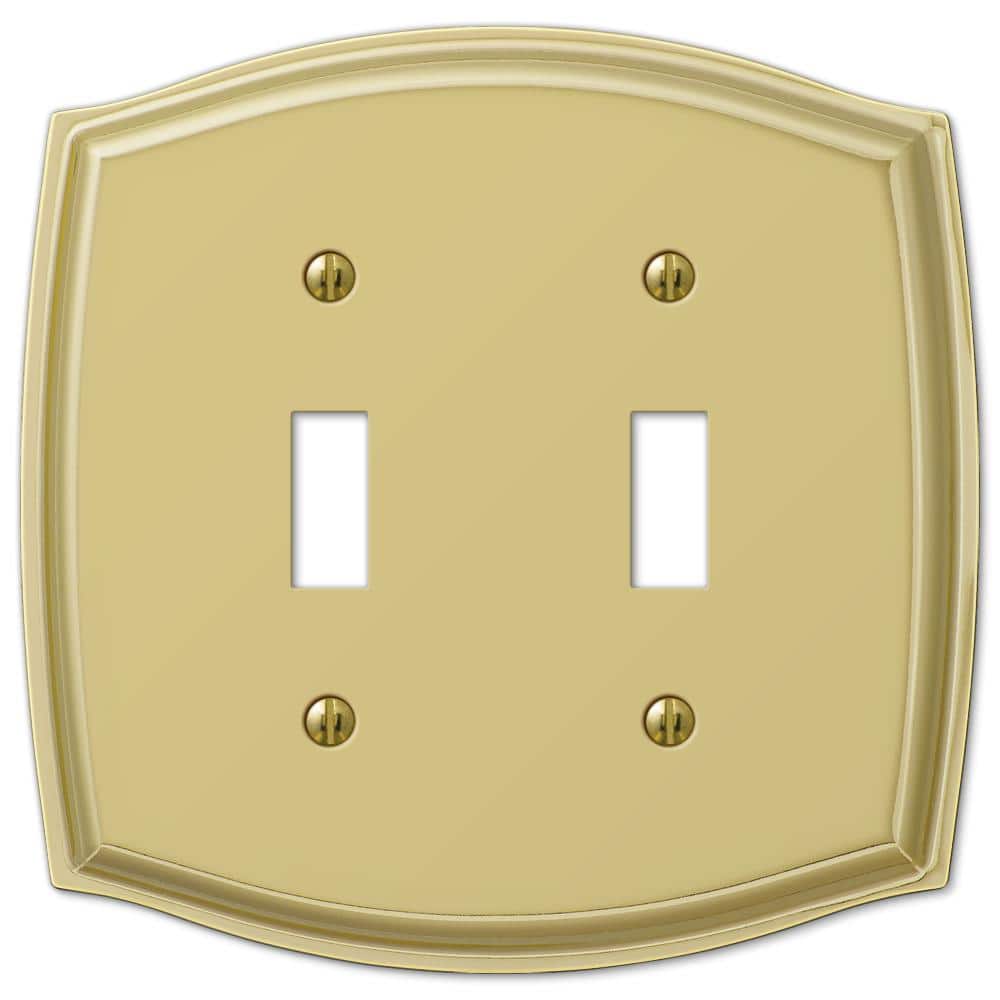 AMERELLE Vineyard 2 Gang Toggle Steel Wall Plate - Polished Brass ...