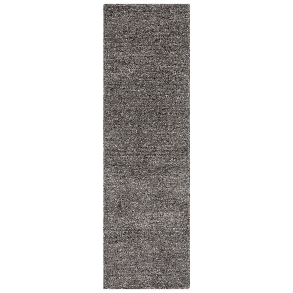 SAFAVIEH Himalaya Grey 2 ft. x 8 ft. Solid Color Runner Rug HIM413H-28 ...
