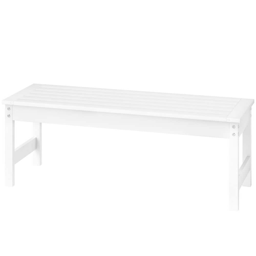 Outsunny 47" 2-Person Outdoor Bench, HDPE Garden Bench Seat, Backless ...