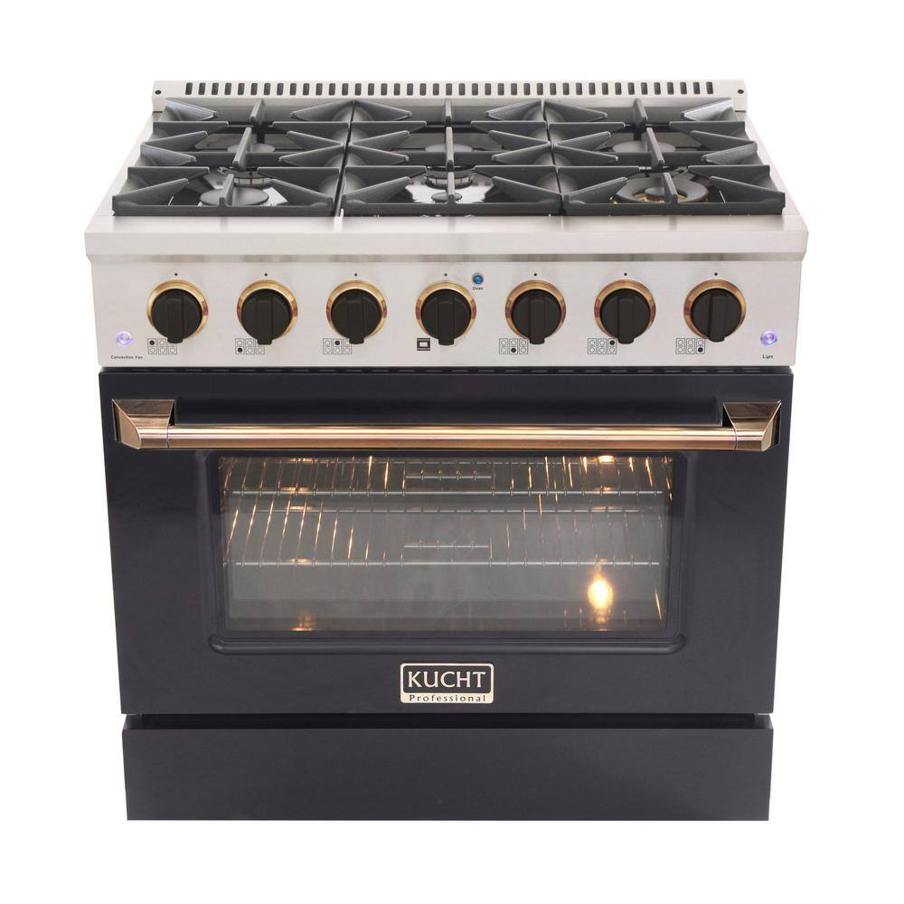 Kucht Custom KNG 36 in. 5.2 cu. ft. Propane Gas Range with Convection ...
