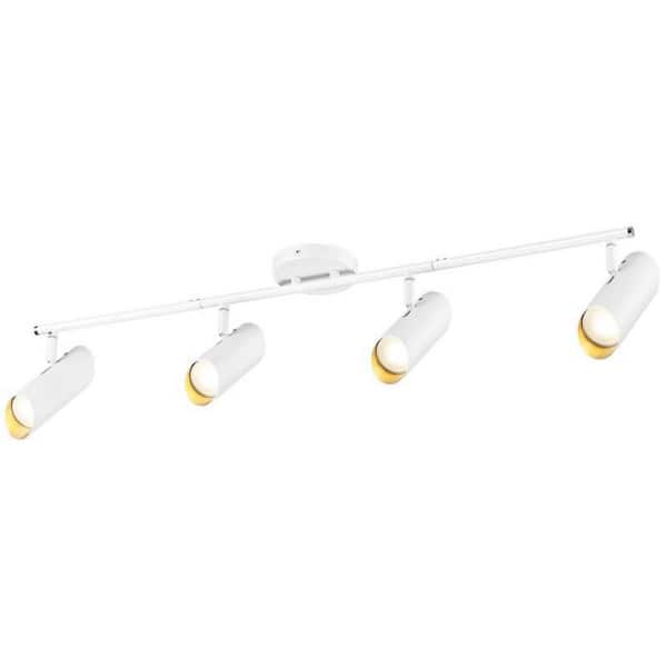 JAZAVA 2.7 ft. White Integrated LED Ceiling Mounted Hardwired Track ...