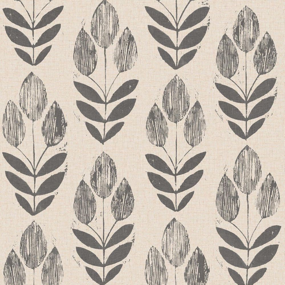 Neutral Folk Tulip Peel and Stick Self-Adhesive Wallpaper Roll ...