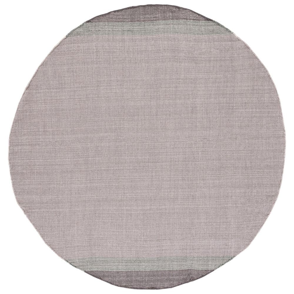 SAFAVIEH Montauk Green/Gray 7 ft. x 7 ft. Striped Border Gradient Round ...