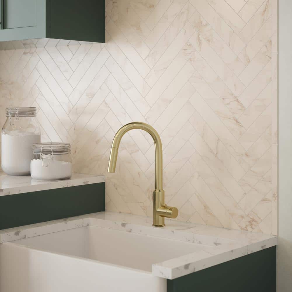 Jeffrey Court Milky Veil White 0.75 in. x 12 in. Honed Marble Wall ...