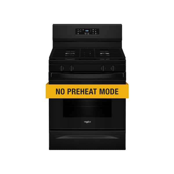 Whirlpool 30 in. 4 Burners Freestanding Gas Range in Black with No ...