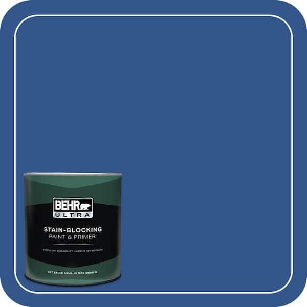 BEHR ULTRA 1 qt. #PPU15-03 Dark Cobalt Blue Semi-Gloss Enamel Exterior ...