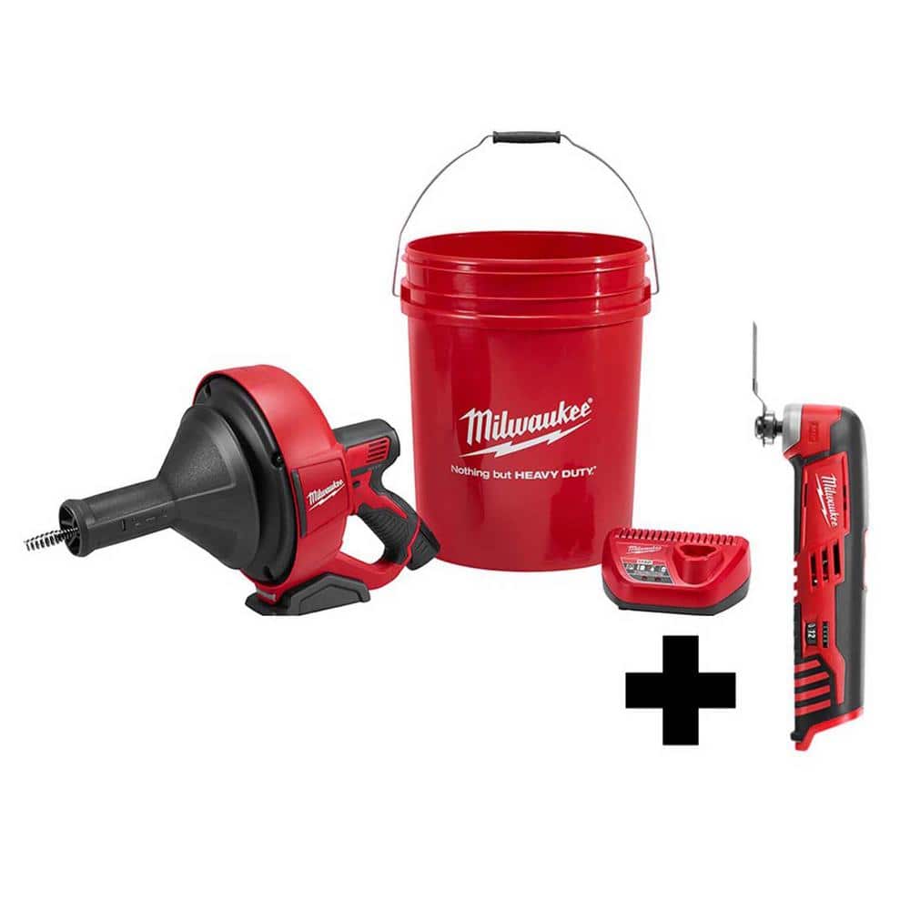Milwaukee M12 12V Lithium-Ion Cordless Drain Cleaning Air Snake Air Gun ...
