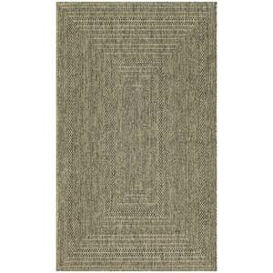 Nourison Tulum Olive 8 ft. x 10 ft. Linear Contemporary Area Rug 139585 ...