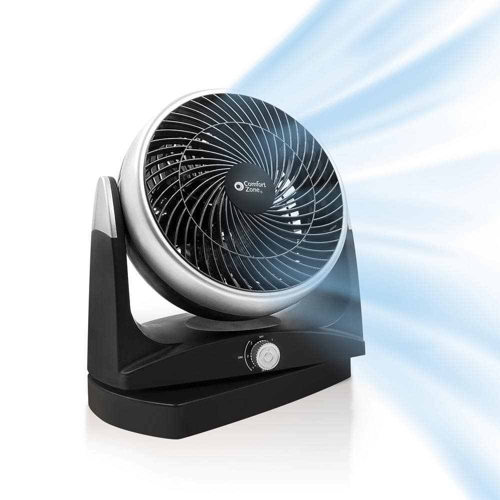 Comfort Zone 8 in. High Velocity Oscillating Fan in Black CZHV81TBK ...
