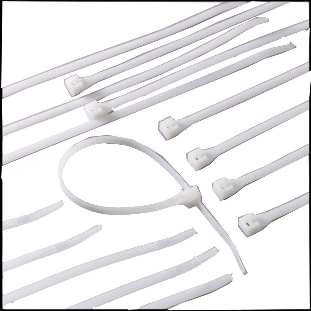 Commercial Electric 14 in. Natural Double Lock Cable Ties (500-Pack ...