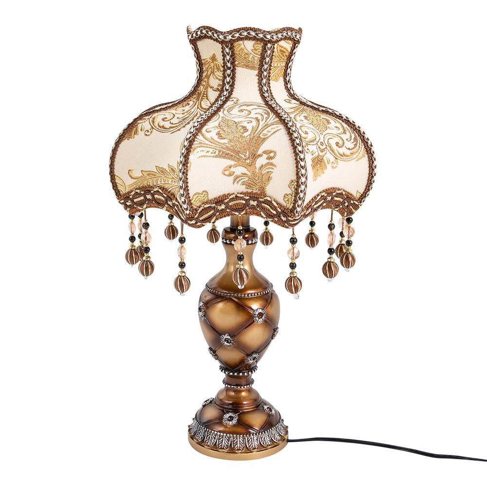 OUKANING 21.65 in. Brown Vintage Task and Reading Table Lamp for ...