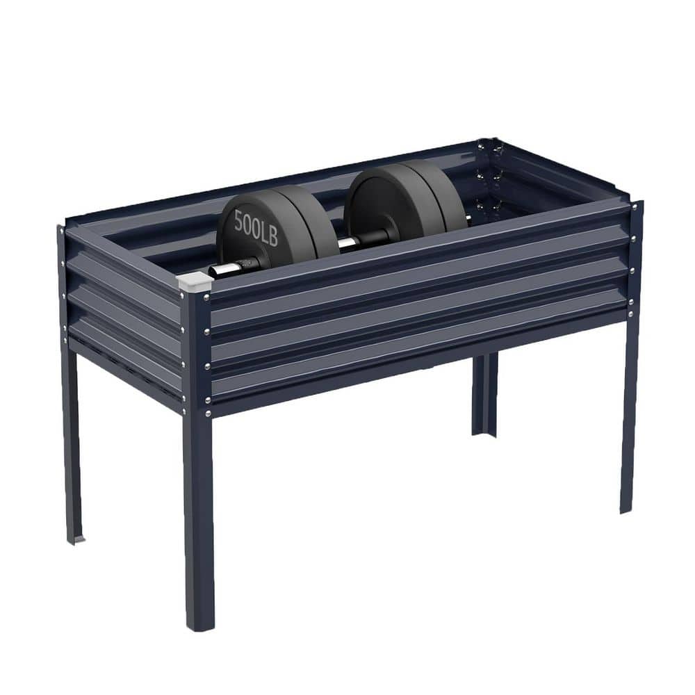 Oyezvary Large Galvanized Raised Garden Bed with Legs 48 in. L x 24 in ...
