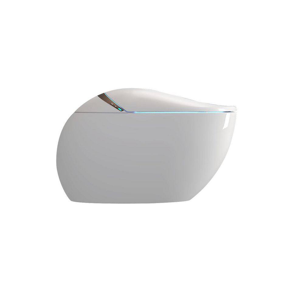 GIVING TREE Round Bowl Smart Bidet Toilet 1.28 GPF in White with Remote ...