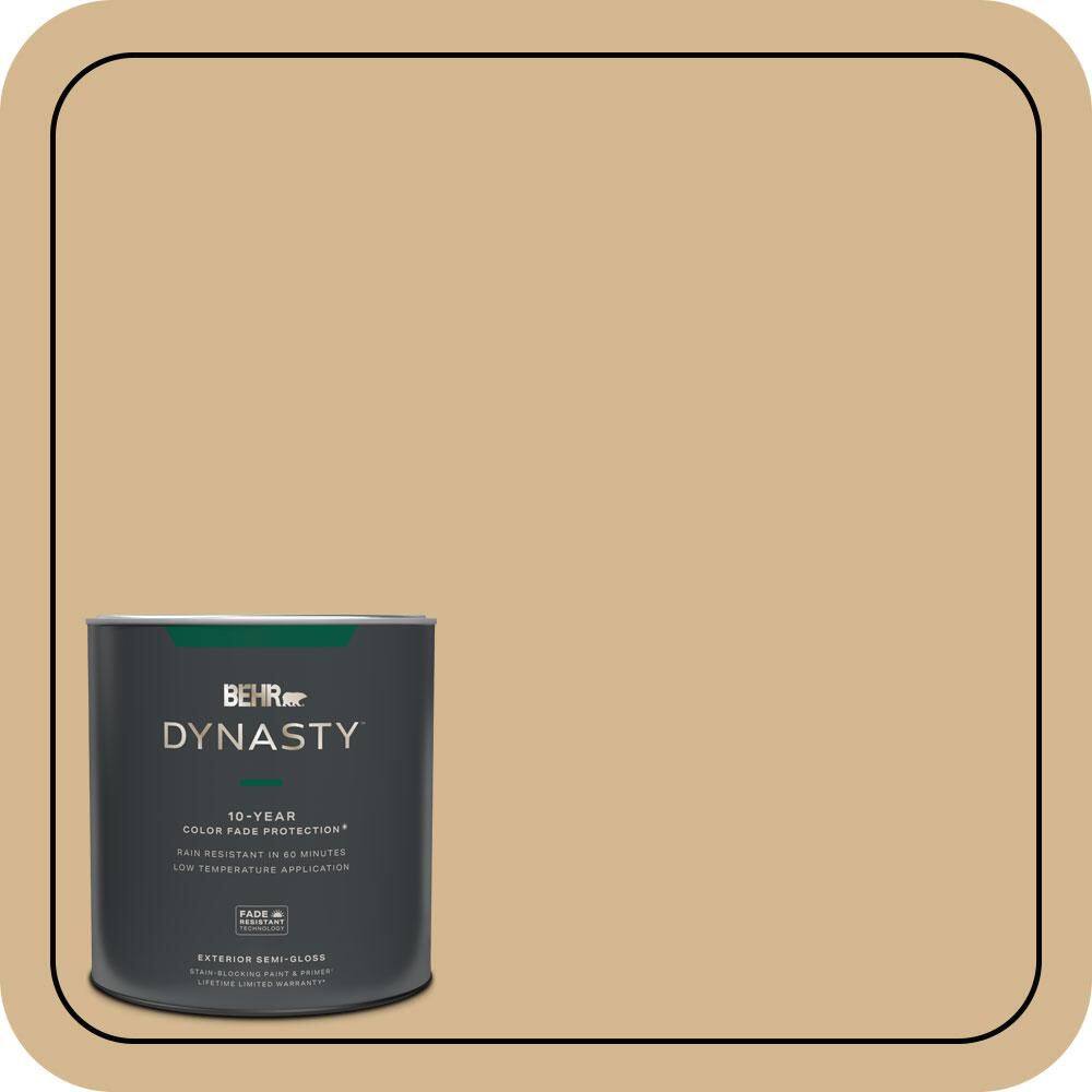 BEHR DYNASTY 1 qt. #320F-4 Desert Camel Semi-Gloss Enamel Exterior ...