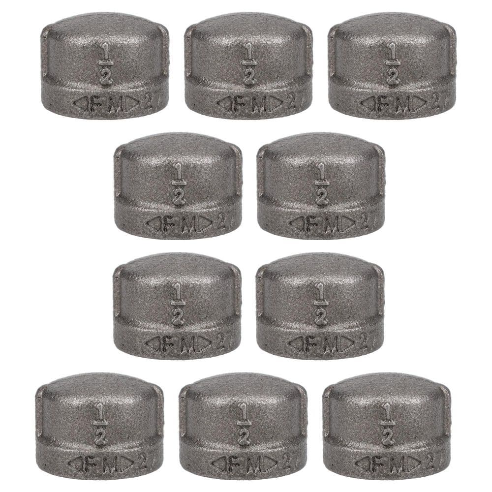 STZ 1/2 in. FIP Black Iron Cap (10-Pack) 310CA-12PK10 - The Home Depot