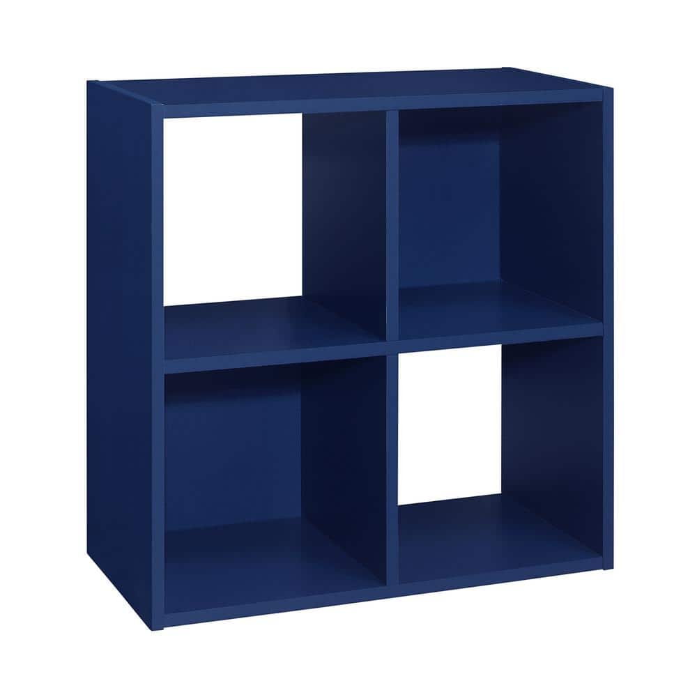 Signature Home SignatureHome Height 24 in. Tall Blue Finish Wood 4-Cube ...
