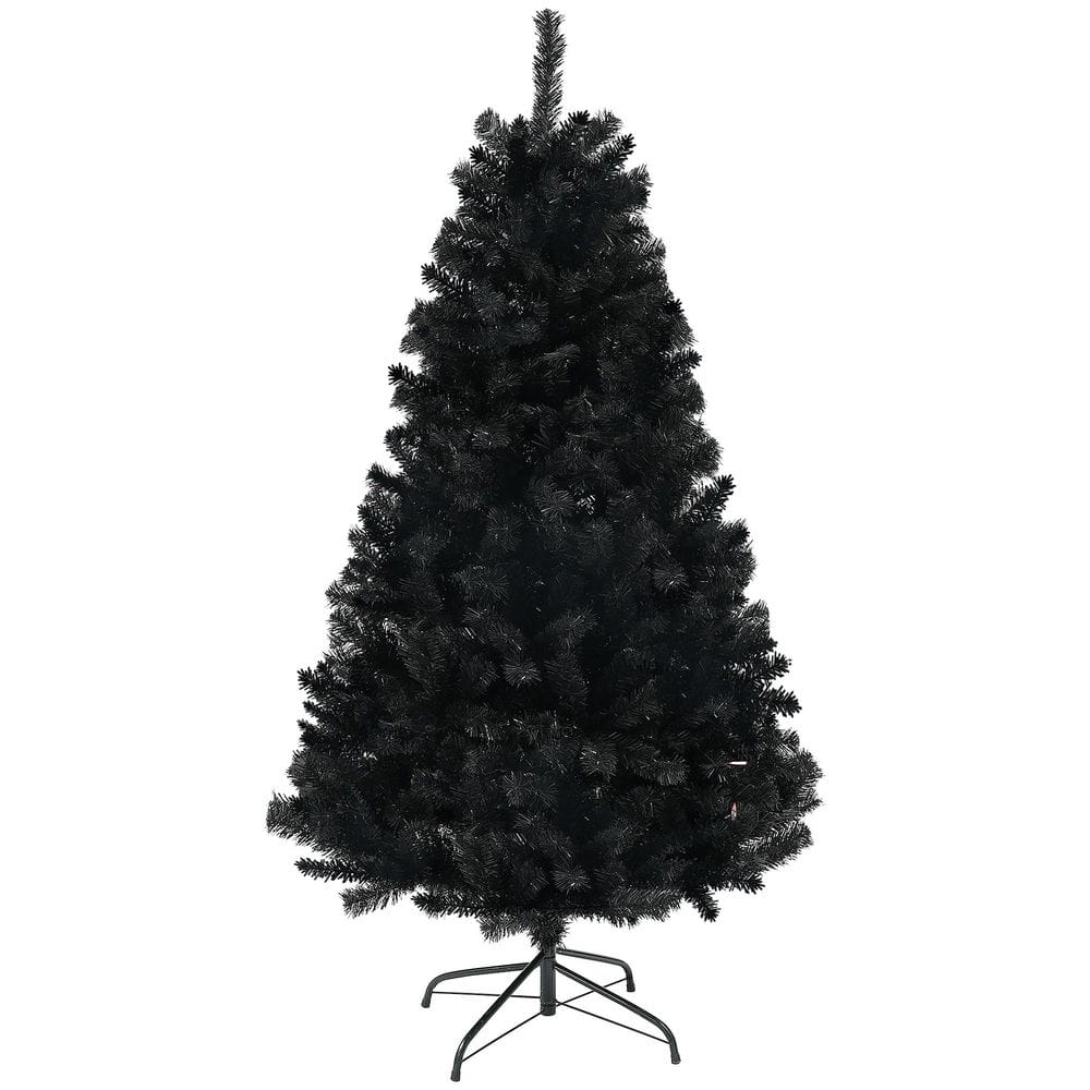 HOMCOM 6ft Tall Artificial Christmas Tree, Unlit Xmas Tree with 1000 ...